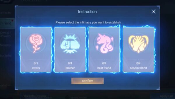 MLBB's Familiarity System lets you choose an 'intimacy level' with a ...