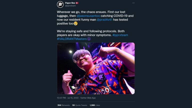 Paper Rex d4v41 is the second COVID-19 positive player on the team at ...