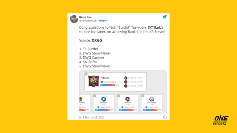 Burdol trained with T1, now they're competitors at Worlds | ONE Esports