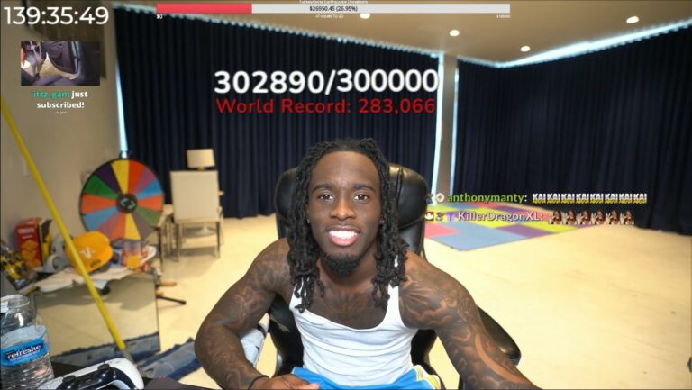 Kai Cenat breaks highest Twitch subs record with 300,000 | ONE Esports