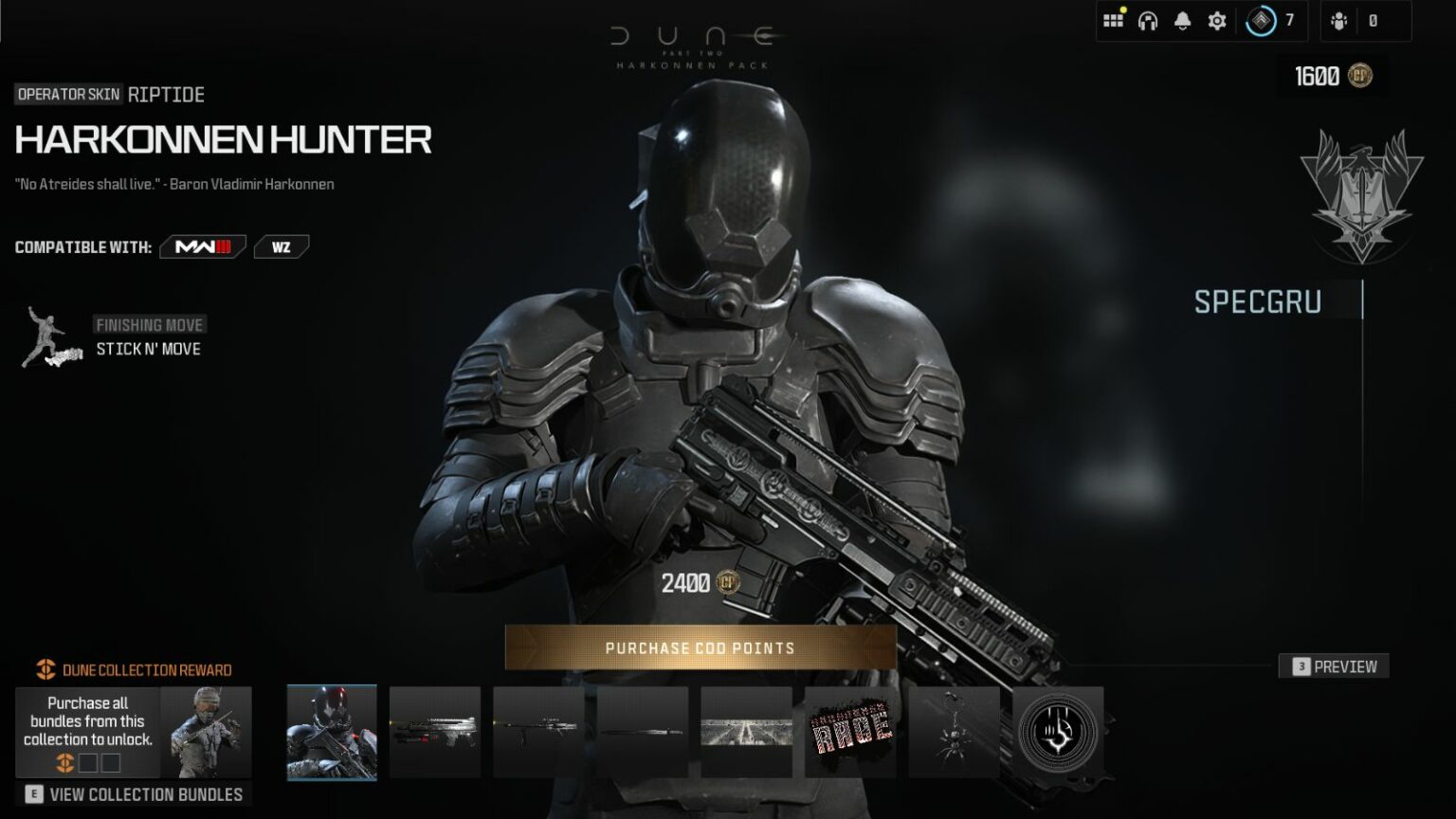 How to get the Harkonnen Hunter skin in MW3 and Warzone | ONE Esports