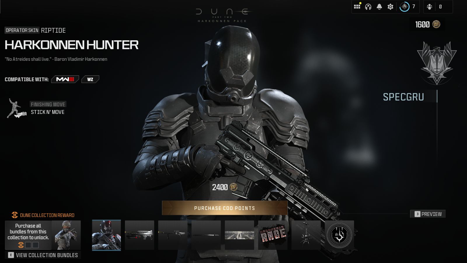 How to get the Harkonnen Hunter skin in MW3 and Warzone | ONE Esports