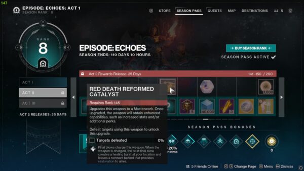 How to get Red Death Reformed Catalyst in Destiny 2 | ONE Esports