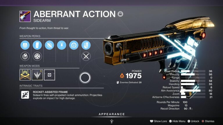 Destiny 2 Aberrant Action god roll -- Rocket-Assisted Frame | ONE Esports