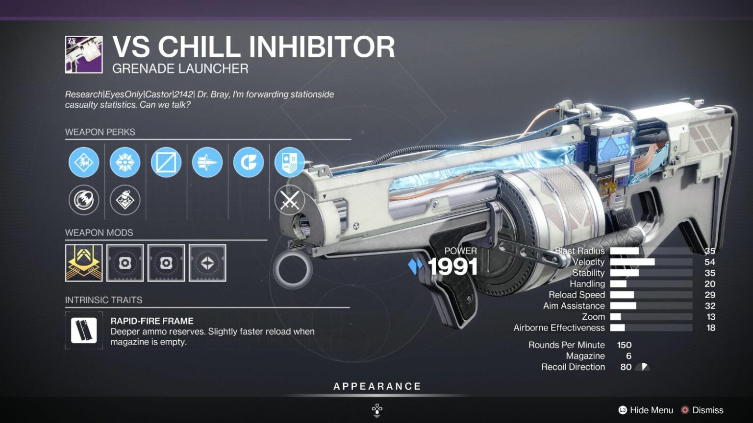Best Destiny 2 VS Chill Inhibitor god roll | ONE Esports