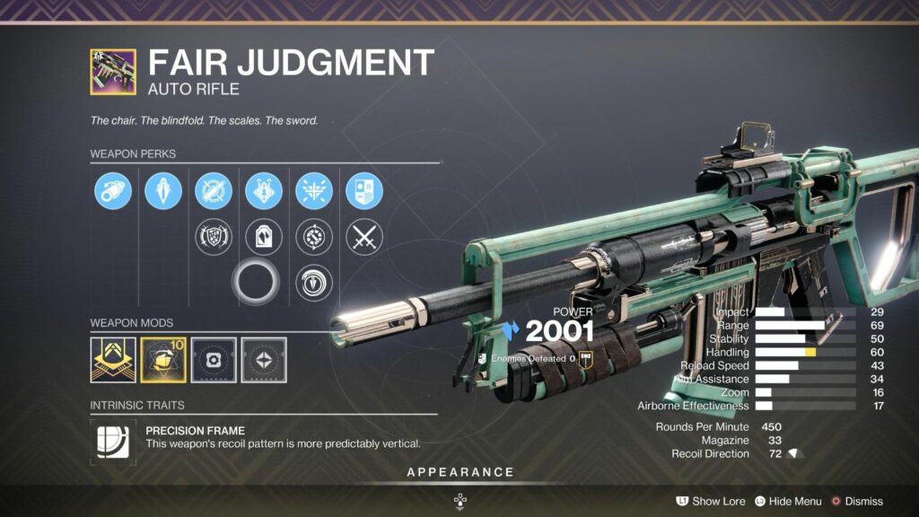 Destiny 2 Fair Judgment god roll -- powerful auto rifle | ONE Esports