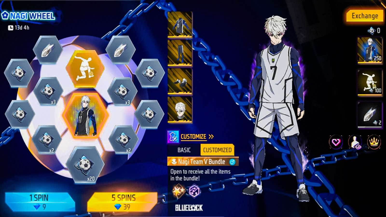 如何在 Free Fire x Blue Lock 联动活动中获得 Seishiro Nagi 同捆包