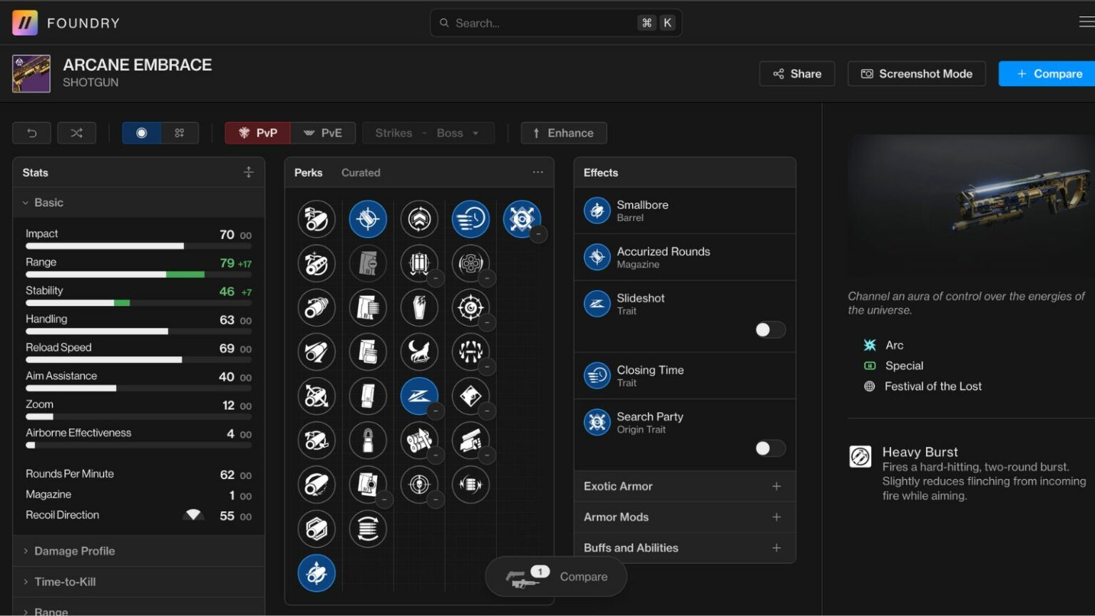 Destiny 2 Arcane Embrace god roll -- Heavy Burst Arc shotgun | ONE Esports