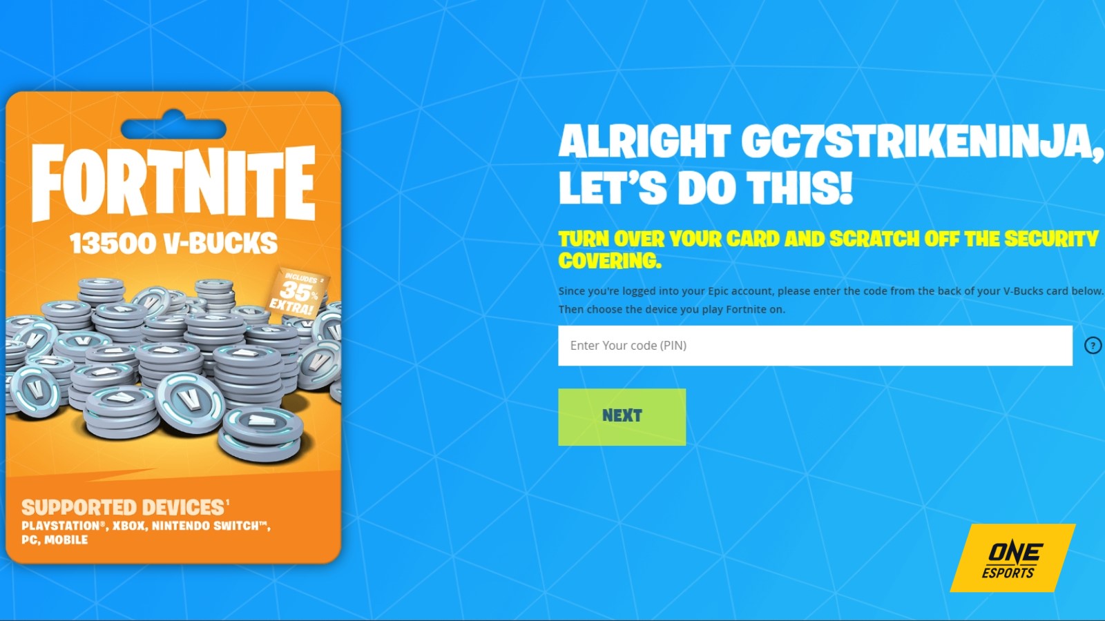 How to redeem Fortnite gift card — VBucks card guide 2025 | ONE Esports