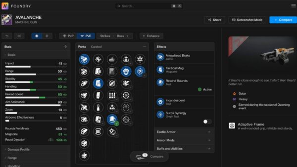 Destiny 2 Avalanche god roll -- powerful Solar machine gun | ONE Esports