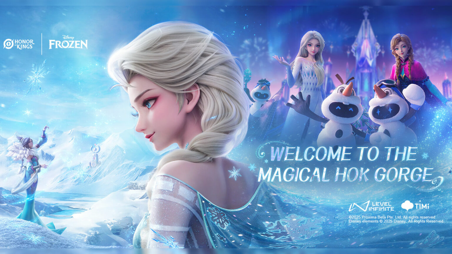 Honor of Kings x Frozen: Experience the magic by unlocking Snowventure skins for free! | ONE Esports