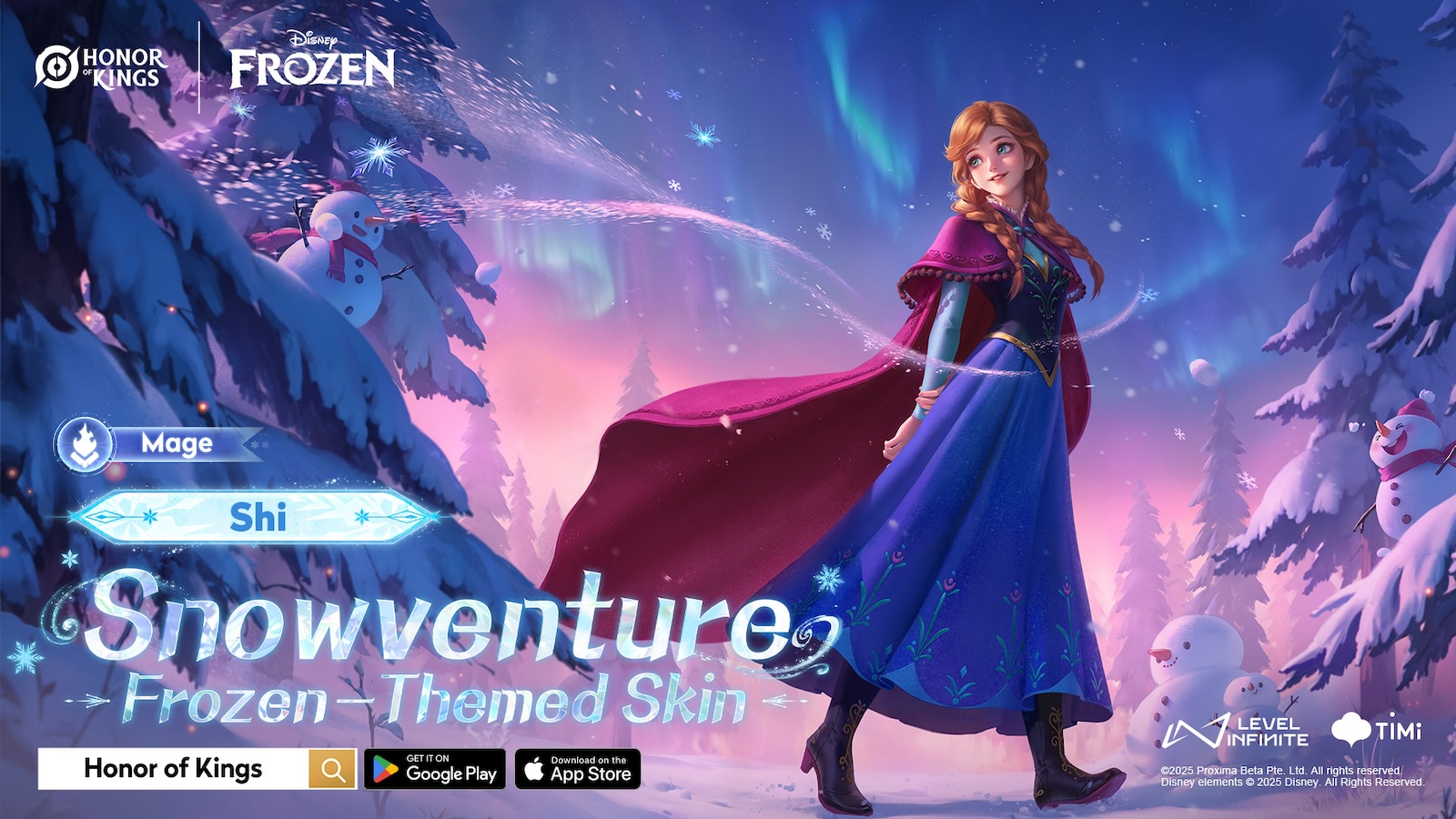 Honor of Kings x Frozen: Experience the magic by unlocking Snowventure skins for free! | ONE Esports