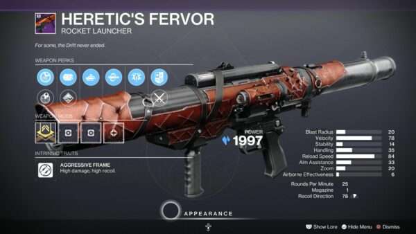 Destiny 2 Heretics Fervor god roll -- PvP and PvE | ONE Esports