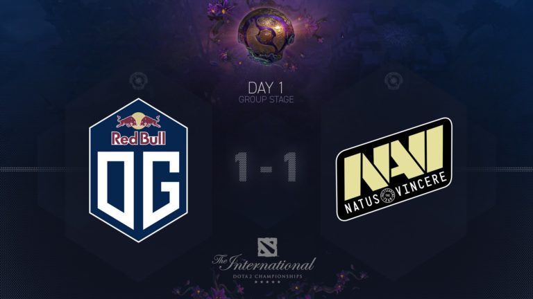 TI9 Day 1 Group Stage results: OG and Na'Vi tie with a 1-1 score | ONE Esports