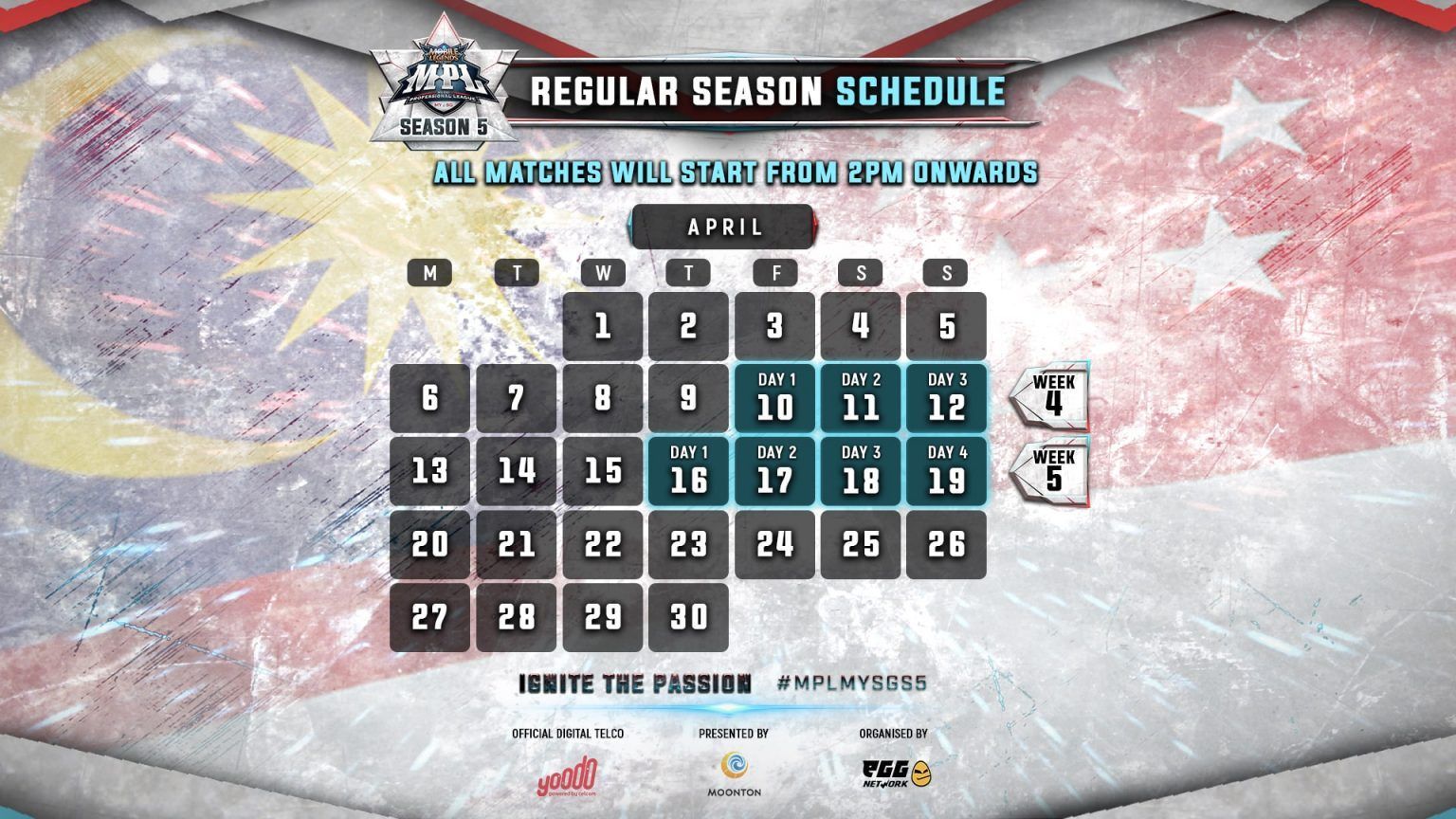 MPL SG/MY Season 5 will resume on April 10 with mid-week games | ONE ...