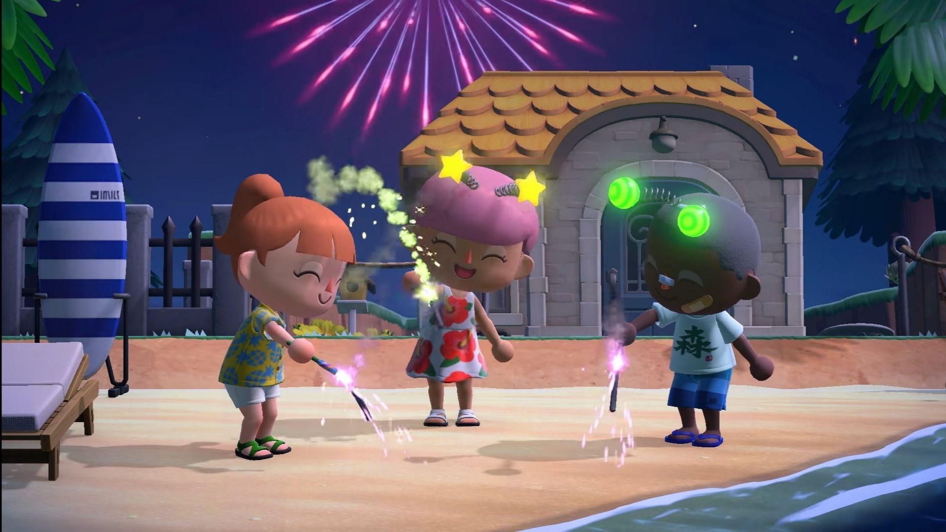 Look out for weekly fireworks displays in Animal Crossing next month ...