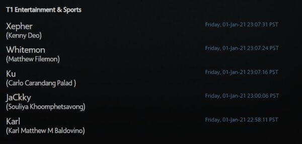 T1 signs former Geek Fam players ahead of DPC season 2021 | ONE Esports