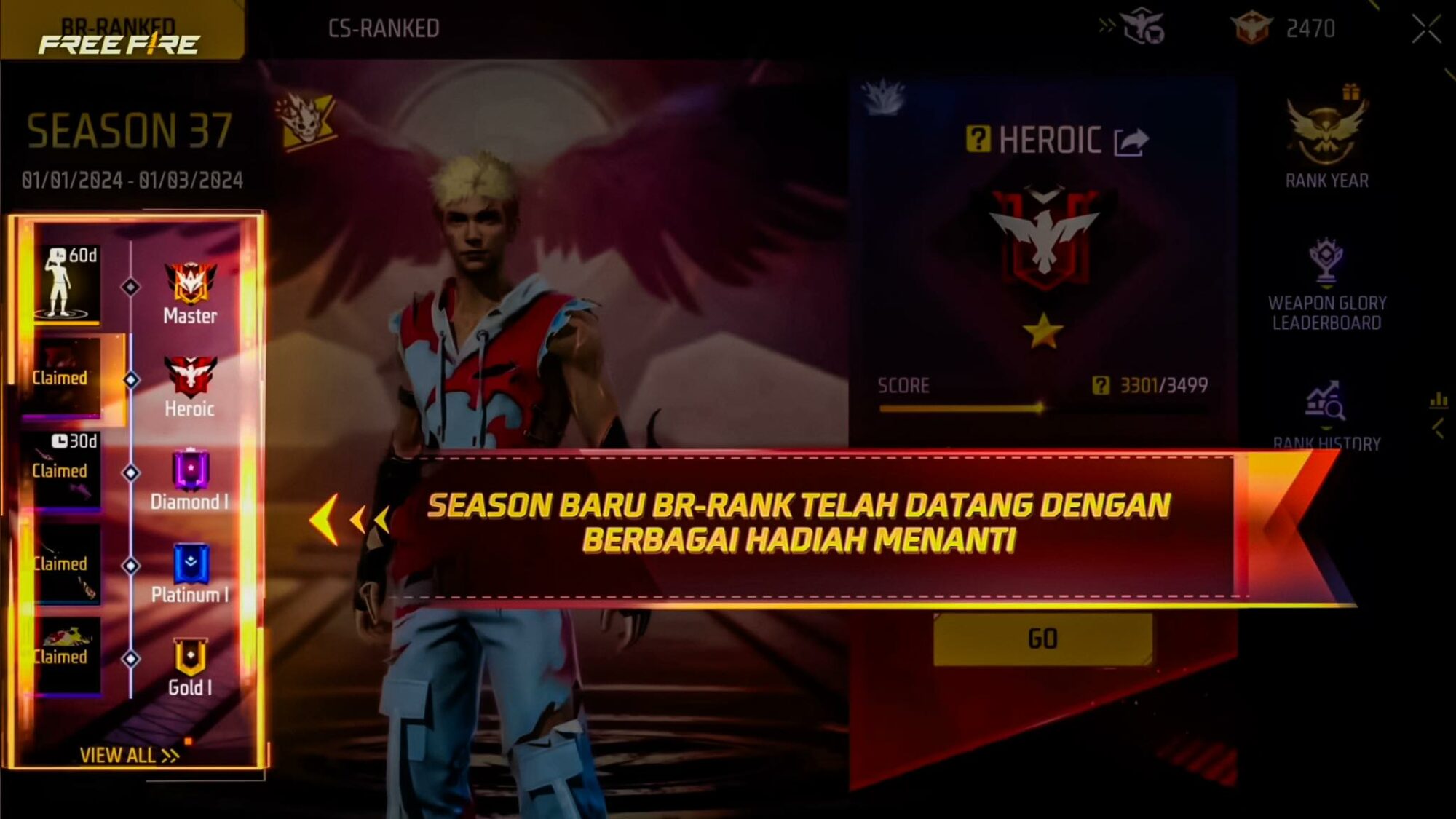 Urutan Rank FF (Free Fire) terbaru dan lengkap tahun 2025 - ONE Esports ...
